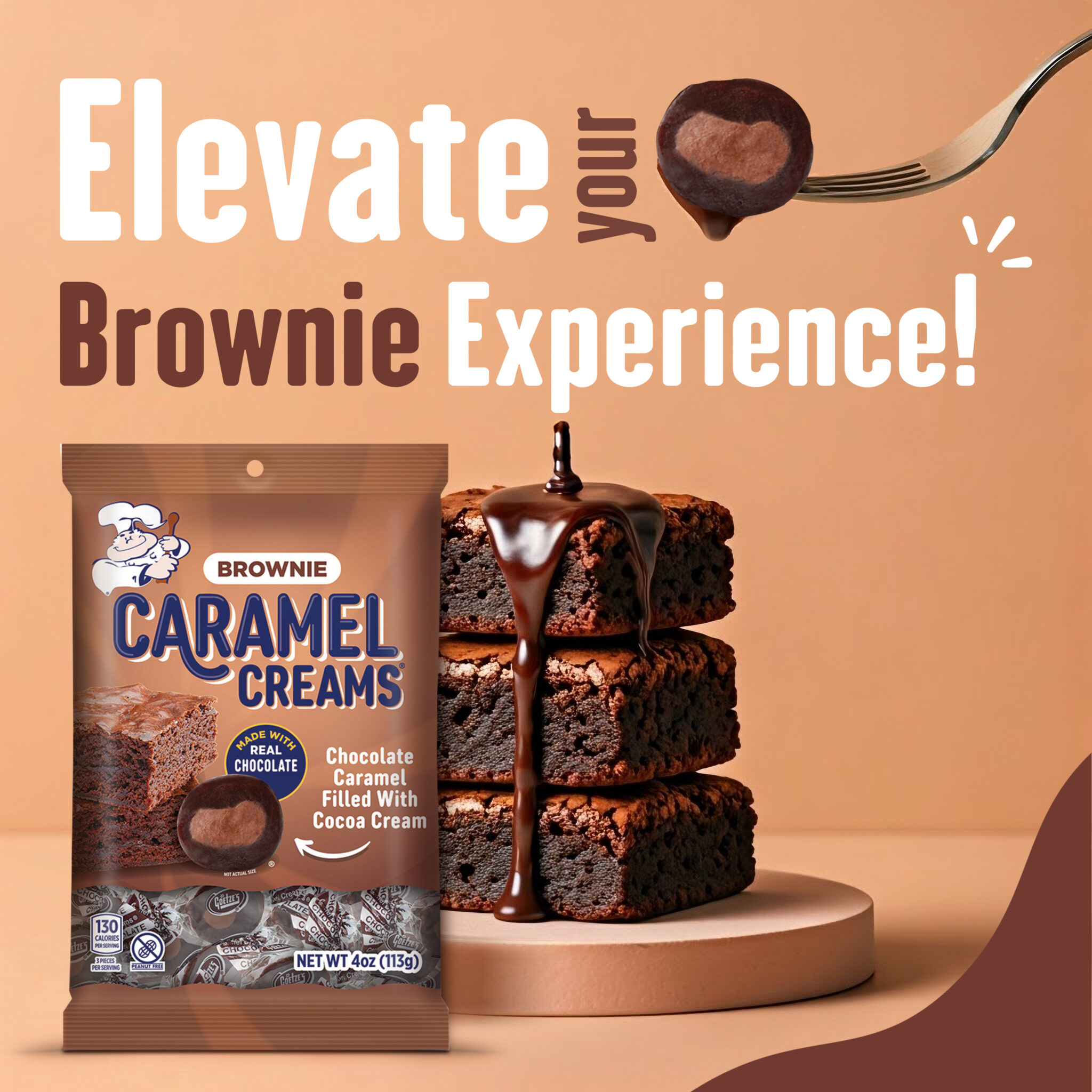 Brownie Caramel Creams / Made in USA | Goetze's Candy